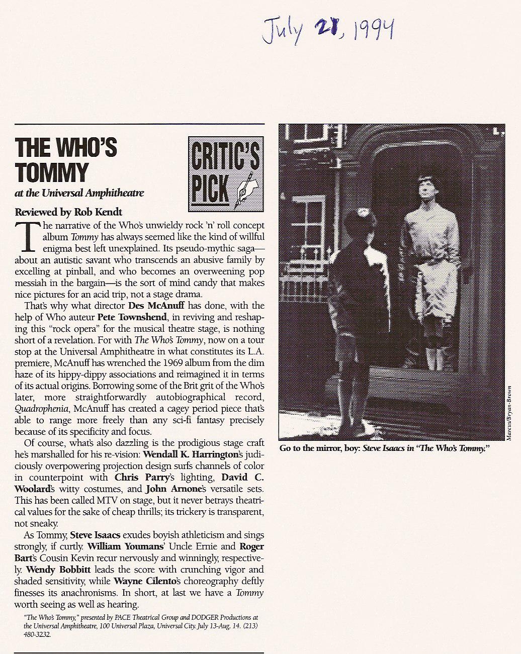 The Wicked Stage: Reviews